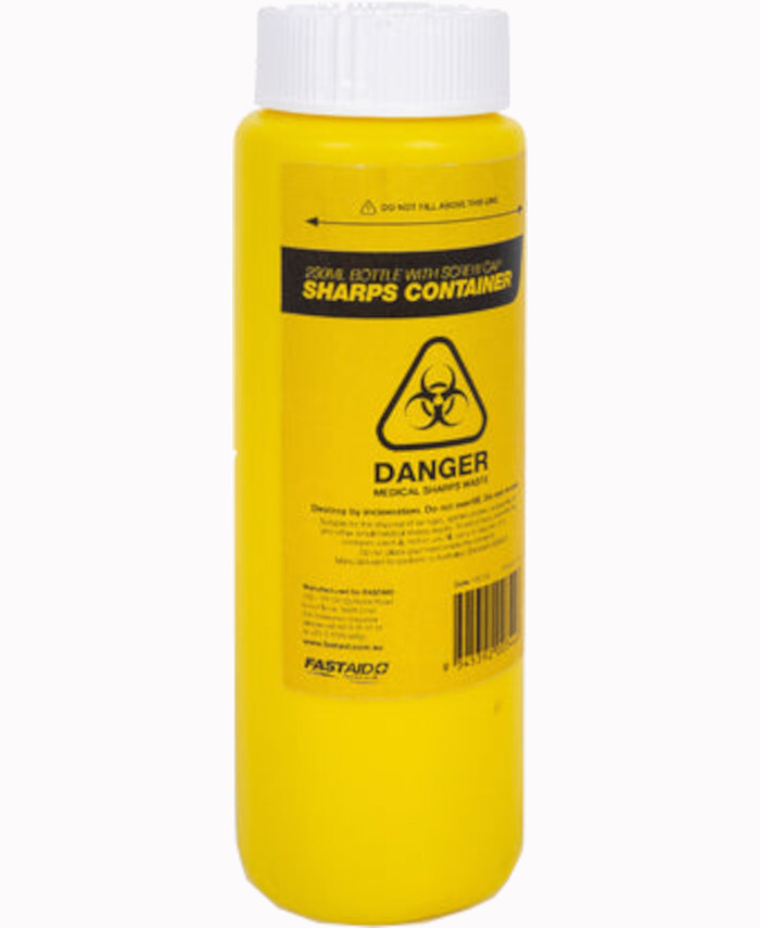 Sharps Container, Plastic, 250Ml, Yellow - Response