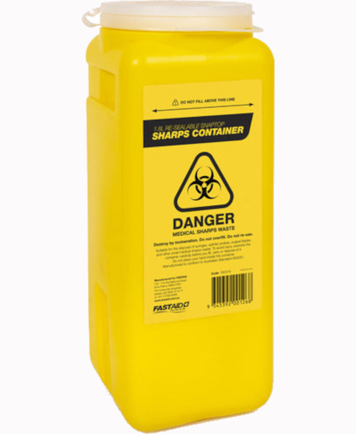 SHARPS CONTAINER, PLASTIC, 1.8L, YELLOW - Response